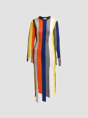 Moschino Striped Merino Wool Sweaterdress