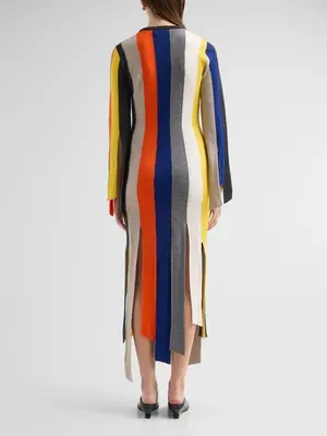 Moschino Striped Merino Wool Sweaterdress