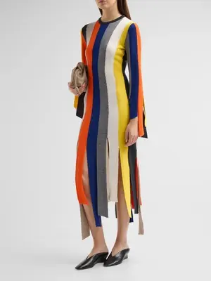Moschino Striped Merino Wool Sweaterdress