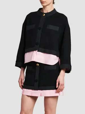 Moschino Mixed-media Cotton Jacket - Multi Black