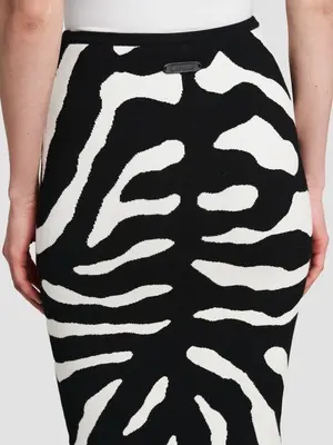 Moschino Zebra Jacquard Knit Midi Skirt