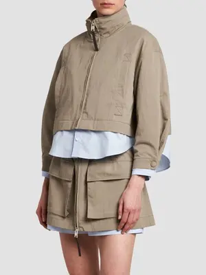 Moschino Cotton-blend Layered Stand-collar Jacket