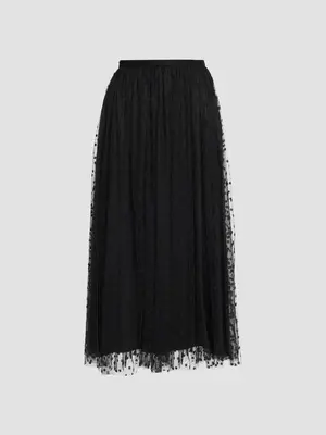 Alberta Ferretti Tulle Texture Midi Skirt