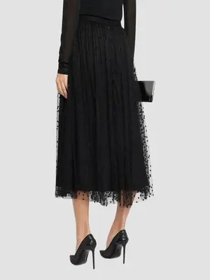 Alberta Ferretti Tulle Texture Midi Skirt
