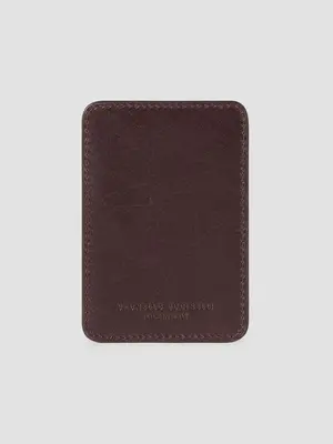 Brunello Cucinelli Grained Leather Magnetic Card Holder
