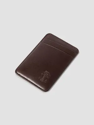 Brunello Cucinelli Grained Leather Magnetic Card Holder