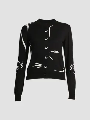 Moschino Patterned Knit Cardigan - Multi Ivory