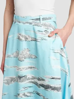 Moschino Printed Cotton A-line Midi Skirt