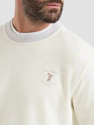 Brunello Cucinelli Cotton French Terry Sweatshirt With Embroidery - Off White