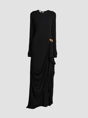 Moschino Bow Draped Maxi Dress - Black