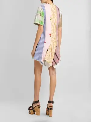 Moschino Patchwork Print Cotton Mini Dress