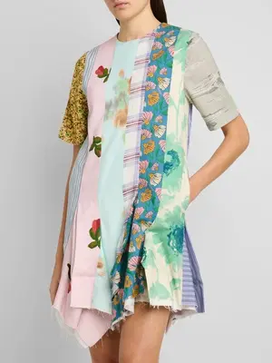 Moschino Patchwork Print Cotton Mini Dress
