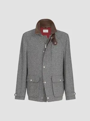 Brunello Cucinelli Cashmere And Silk Diagonal Field Jacket