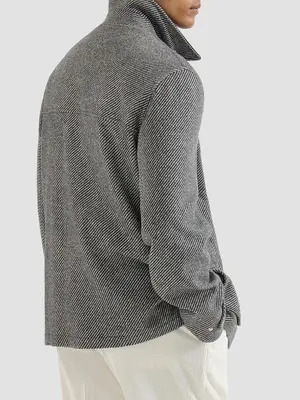 Brunello Cucinelli Cashmere And Silk Diagonal Field Jacket