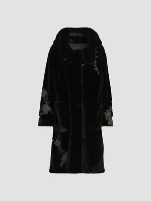 Kobi Halperin Peggy Faux-fur Hooded Coat - Black