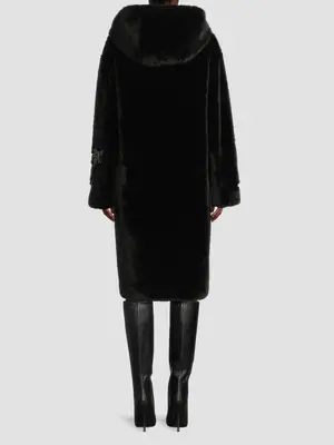 Kobi Halperin Peggy Faux-fur Hooded Coat - Black