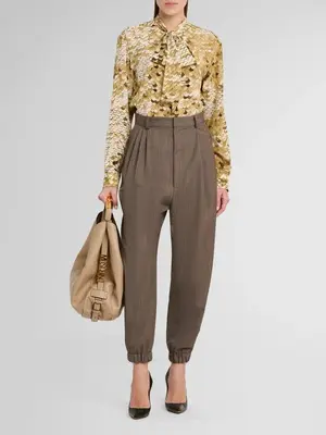 Moschino Sequin-print Silk Top - Multi Gold