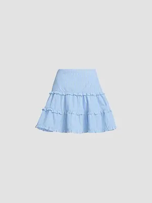 Cinq À Sept Thea Lili Striped Tiered Miniskirt