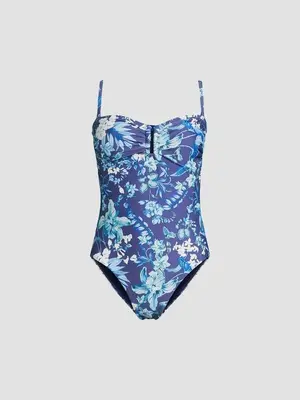 Kobi Halperin Queen Floral One-piece Swimsuit - Indigo Multi
