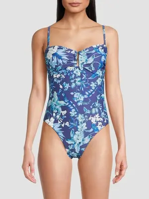 Kobi Halperin Queen Floral One-piece Swimsuit - Indigo Multi