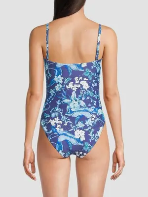 Kobi Halperin Queen Floral One-piece Swimsuit - Indigo Multi