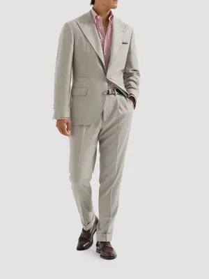Brunello Cucinelli Striped Poplin Shirt With Button-down Collar