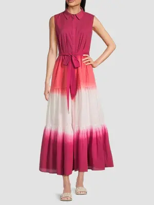 Kobi Halperin Arabella Dip-dye Cotton Midi-dress - Fuchsia Multi