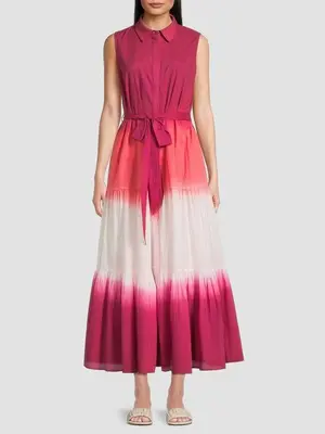 Kobi Halperin Arabella Dip-dye Cotton Midi-dress - Fuchsia Multi