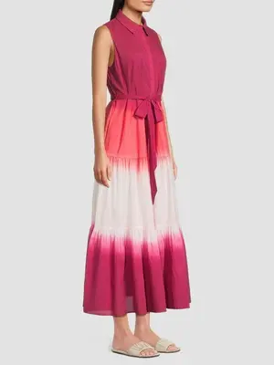 Kobi Halperin Arabella Dip-dye Cotton Midi-dress - Fuchsia Multi