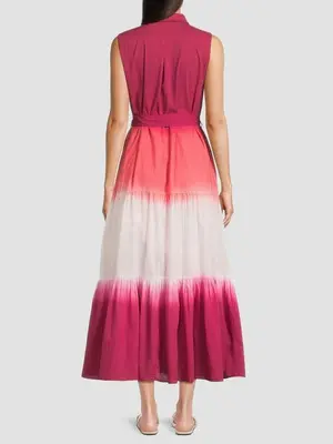 Kobi Halperin Arabella Dip-dye Cotton Midi-dress - Fuchsia Multi