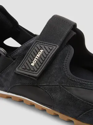 Bottega Veneta Orbit Flash Suede Mary Jane Sneakers - Black