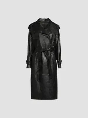 Kobi Halperin Tony Faux-leather Trench Coat - Black