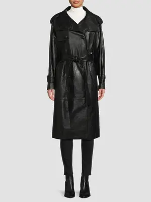 Kobi Halperin Tony Faux-leather Trench Coat - Black