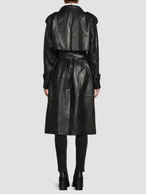 Kobi Halperin Tony Faux-leather Trench Coat - Black