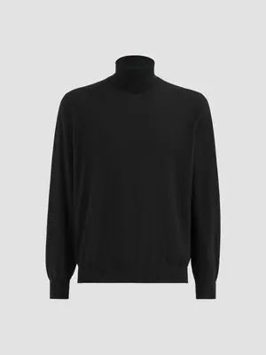 Brunello Cucinelli Cashmere And Silk Lightweight Turtleneck Sweater - Black