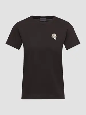 Moncler Crew Neck T-shirt In Cotton - Black