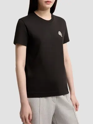 Moncler Crew Neck T-shirt In Cotton - Black