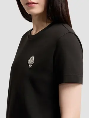 Moncler Crew Neck T-shirt In Cotton - Black