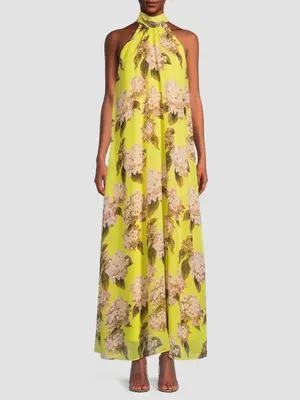 UNGARO Samie Floral Halter Maxi Dress