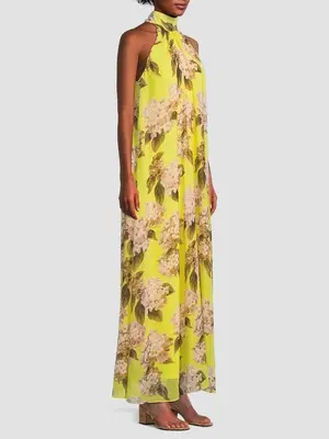 UNGARO Samie Floral Halter Maxi Dress