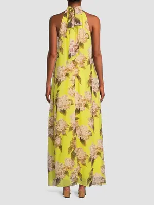 UNGARO Samie Floral Halter Maxi Dress