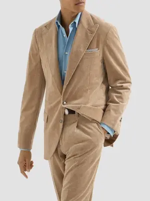 Brunello Cucinelli Comfort Cotton And Cashmere Corduroy Deconstructed Blazer