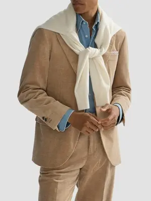 Brunello Cucinelli Comfort Cotton And Cashmere Corduroy Deconstructed Blazer