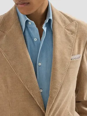 Brunello Cucinelli Comfort Cotton And Cashmere Corduroy Deconstructed Blazer