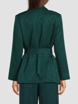 UNGARO Willow Hotfix Stretch-silk Self-tie Jacket - Pine