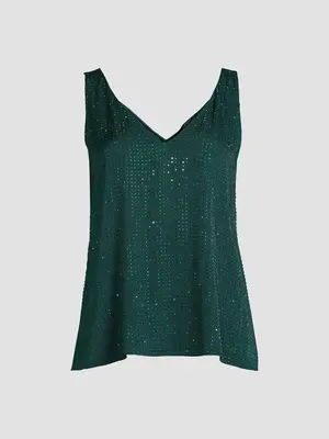UNGARO Rosie Hotfix Crystal Blouse - Pine