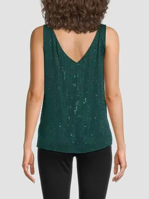 UNGARO Rosie Hotfix Crystal Blouse - Pine