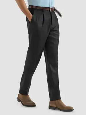 Brunello Cucinelli Virgin Wool Mouliné Twill Trousers With Pleats - Anthracite
