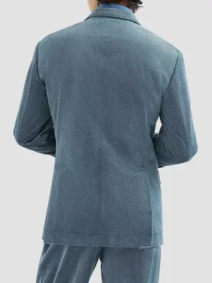 Brunello Cucinelli Denim-effect Cotton Velvet One-and-a-half Breasted Tailor Blazer