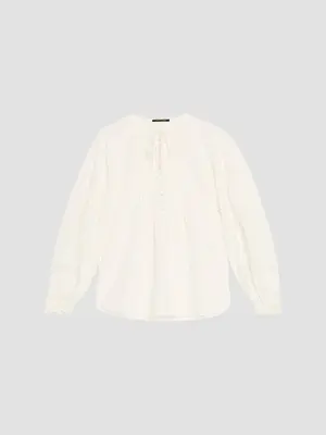 Kobi Halperin Juni Pintuck Lace-inset Blouse - Ivory